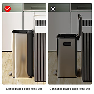 Fulocseny Oval Pedal Trash Can, 13 Gallon/50L, Soft-Close Silent Lid and 30 Garbage Bags, Stainless Steel Thickened Body Garbage Can for Kitchen, Commercial, Office, Living Room - Silver