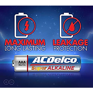 ACDelco 48-Count AAA Batteries, Maximum Power Super Alkaline Battery, 10-Year Shelf Life