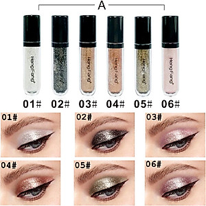 Lucoss liquid Eyeshadow,Liquid Glitter Eyeshadow Shimmer Metallic Eyeshadow Liquid Long Lasting Effect Waterproof Shiny Eyeshadow pencil Eye Makeup