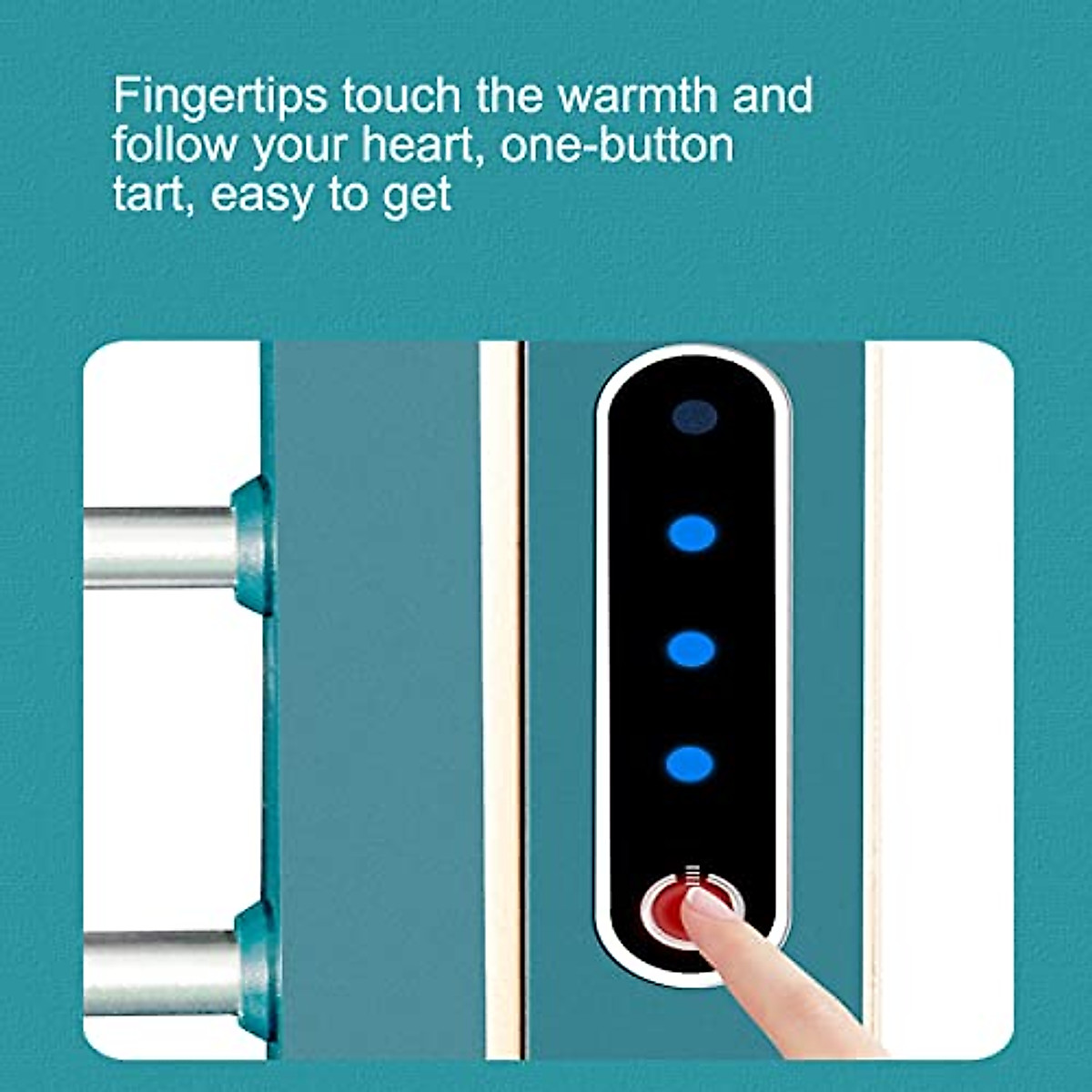 Electric Heating Towel Rack Smart Towel Rack Drying Home Bathroom Towel Rack Free Punch,Green