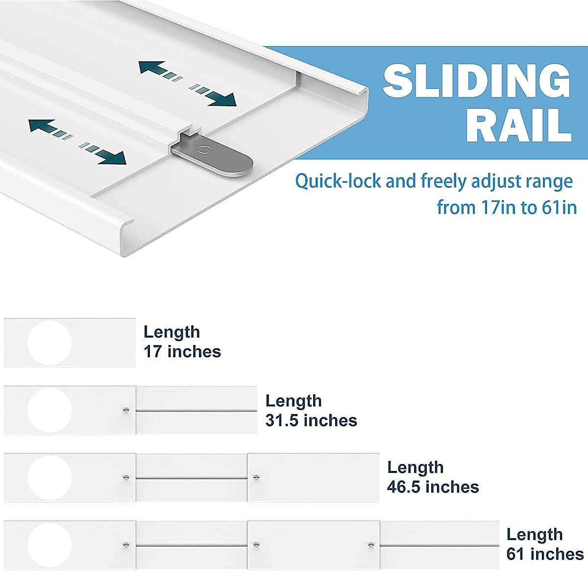 Portable Air Conditioner Window Kit, with Adjustable Window Seal for AC Unit, AC Window Vent Kit, Sliding Window Air Conditioner Kit for Doors Windows and 5.9 inch Diameter Exhaust Hose