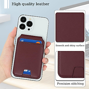 Ｈａｖａｙａ Magnetic Card Wallet Holder with MagSafe for iPhone 16 Pro Max/16 Pro/16 Plus/16/15 Pro Max/15 Pro/15 Plus/15/14 Pro Max/14 Plus/14 Pro/14/13 Pro Max/13 Pro/13/12/12 Pro/12 Pro Max-Wine Red