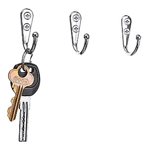 QRZLP Wall Mounted Coat Hooks, Heavy Duty Hanger Hook with Screws Vintage Zinc Alloy Wall Clothes Hanger Coat Hat Hook Cloakroom Hook for Hat, Towel, Key, Robe, Coats, Scarf, Bag, Cap, etc. (Black)