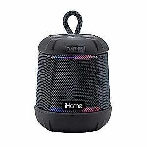 iHome iBT155 Bluetooth Speaker Weather Tough Color Changing Floating Waterproof Portable Wireless Speaker with Built-in Passive Subwoofer