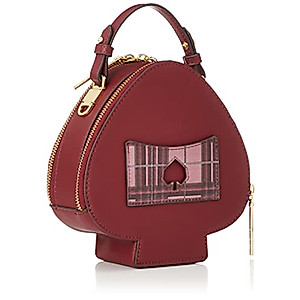 Samantha Vega Women's Handbag, Plaid Spade Motif Bag, Wine Red