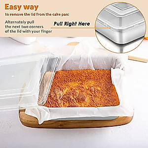 E-far 8 x 8-Inch Baking Pan with lid, Square Cake Brownie Baking Pans Stainless Steel Bakeware Set of 2, Non-toxic & Healthy, Easy Clean & Dishwasher Safe - 4 Pieces(2 Pans + 2 Lids)