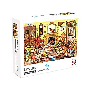 Jigsaw Puzzles 1000 Pieces for Adults Kids,Lazy Living Room Time Puzzles Animal Cartoon Puzzle Modern Home Decor Fum Games Toys Gift