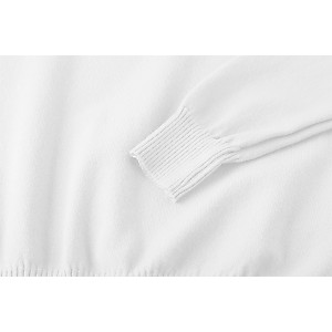 Women's Long Sleeve V Neck Sweater, Soft Pullover Knit Tops, X01 V Neck White, Small