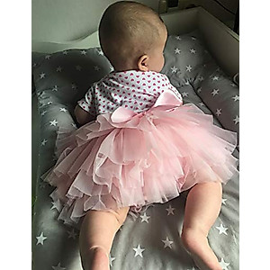 Tutu.kk Baby Girls Tutu Skirts with Diaper Cover Tulle Skirt and Headband Set for Newborn,Toddler