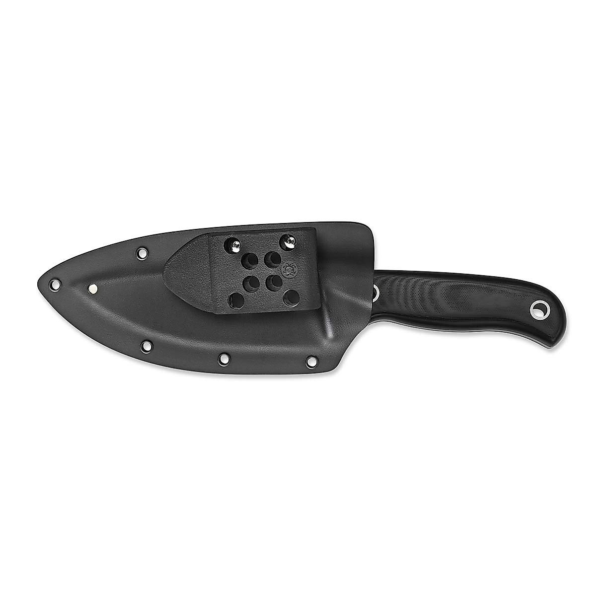 Spyderco Bradley Bowie Fixed Blade Knife - Black G-10 Handle with PlainEdge, Full-Flat Grind, PSF27 Steel Blade - Includes Boltaron Sheath - FB33GP