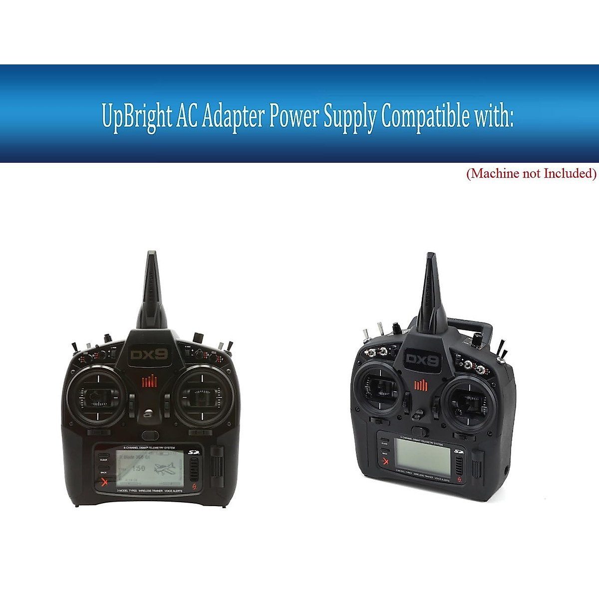 UpBright 12V AC/DC Adapter Compatible with Spektrum DX9 SPM9900 SPMR9900 DX 9 SPM SPMR 9900 7.4V 2000mAh Li-ion Battery 9CH DSMX Radio Transmitter TX DVE DSC-5CA-12 120050 0.5A Power Supply Charger