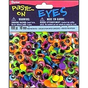 Darice Neon Eyes - Assorted Color - 10mm - 160 Pieces