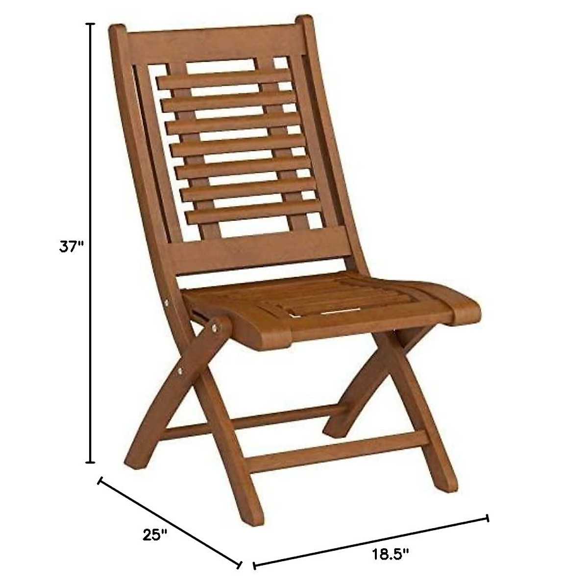 Folding Eucalyptus Side Chair Fully Assembled, 2 pack