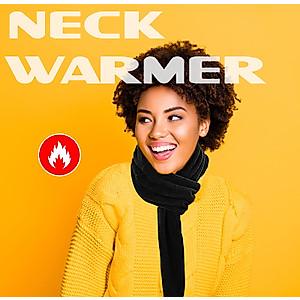 Obacle Scarf for Men Women for Winter Cold Weather Neck Scarf Quick Wear (Black)