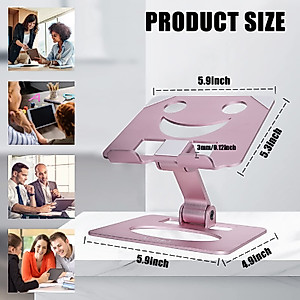 ALZHIJ Portable Tablet Holder Stand - Aluminum Alloy Desktop Stand Adjustable Angle&Height, Compatible with Tablets up to 12IN Wide, Pink