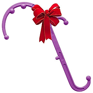 LiBa Back and Neck Massager - Trigger Point Massage Tools for Pain Relief and Self Massage Hook Therapy Handheld Back Neck Shoulder Massager Purple - Gift for Women & Men