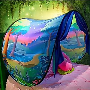 YOVECATHOU Bed Tents Fantasy Fun Foldable Play Pop up Outdoor Indoor Dream Twin Size,Magic Playhouse Princess Secret Castle,Birthday for Girls Kids Baby (Fantacy Forest)
