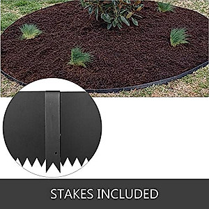VEVOR Steel Landscape Edging 40 x 8 Inch，Steel Edging 6pcs，Steel Garden Edging Border，Landscape Edging，Steel Lawn Edging，Garden Edging，Garden Border Edging for Landscaping