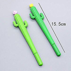 Cactus Shaped Rollerball Pen Cute Creative 0.5 mm Black Ink Gel Pens For Student and Office 12 Pieces by Meiso