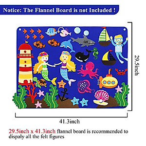 Craftstory Ocean Animals Toys Felt/Flannel Boards Stories Figures Sets for Preschool 40 Pieces Toddlers Under The Sea Kids Interactive Storytelling Teaching Play Kits