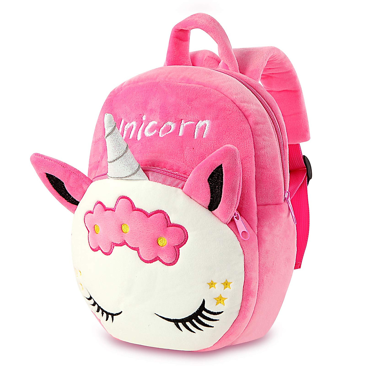 Mloovnemo Kids Unicorn Plush Toddler Travel Preschool Shoulder Backpack for 1-5 Year Old Kindergarten Girls Gift (Pink Unicorn)
