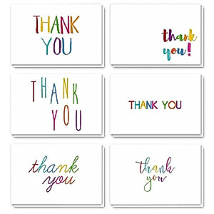 Juvale 48 Pack Thank You Note Cards with Envelopes for Kids Birthday, Baby Shower, Blank Inside (4x6 In)
