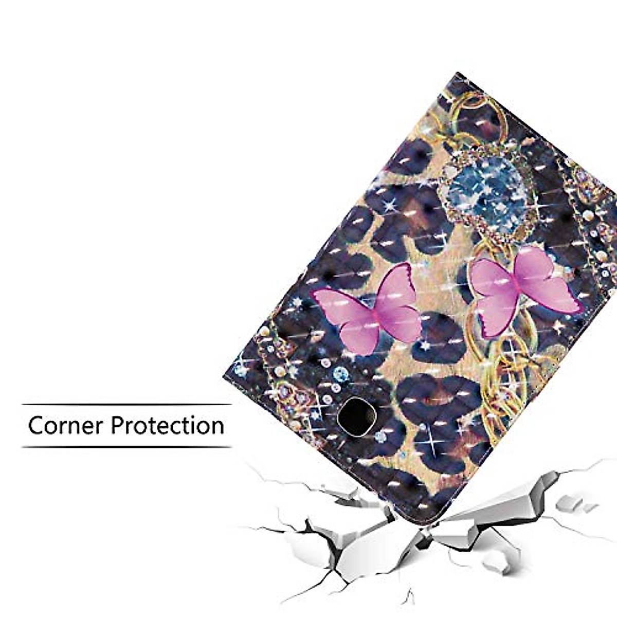 T350/P350 Case,Galaxy Tab A 8.0 2015 Case, [3D Pattern] UGOcase Slim Fit Protective PU Leather Folio Stand Wallet Smart Case with Auto Wake/Sleep for Galaxy Tab A 8 2015 Release, Pink Butterfly