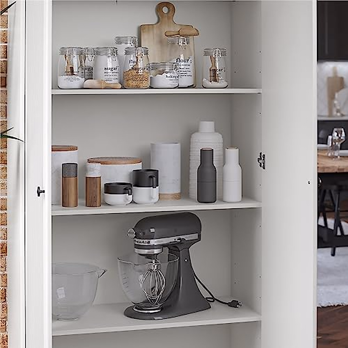 SystemBuild Evolution Kendall Fluted 36" Wide 2 Door Storage Cabinet, White