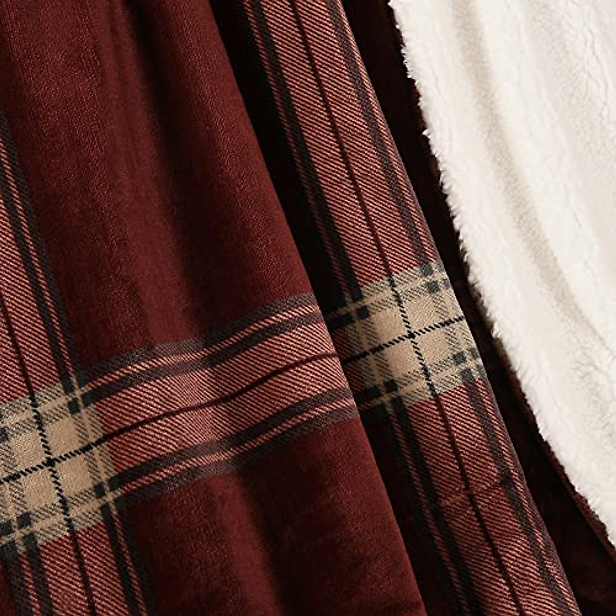 Life Comfort Plush Polyester Blanket 90”x90” Super Soft All Season Premium Luxury Ultimate Sherpa Throw for Bed or Couch, Red Plaid