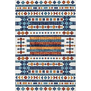 nuLOOM Melissa Abstract Bohemian Indoor/Outdoor Area Rug, 8' 10" x 12', Blue