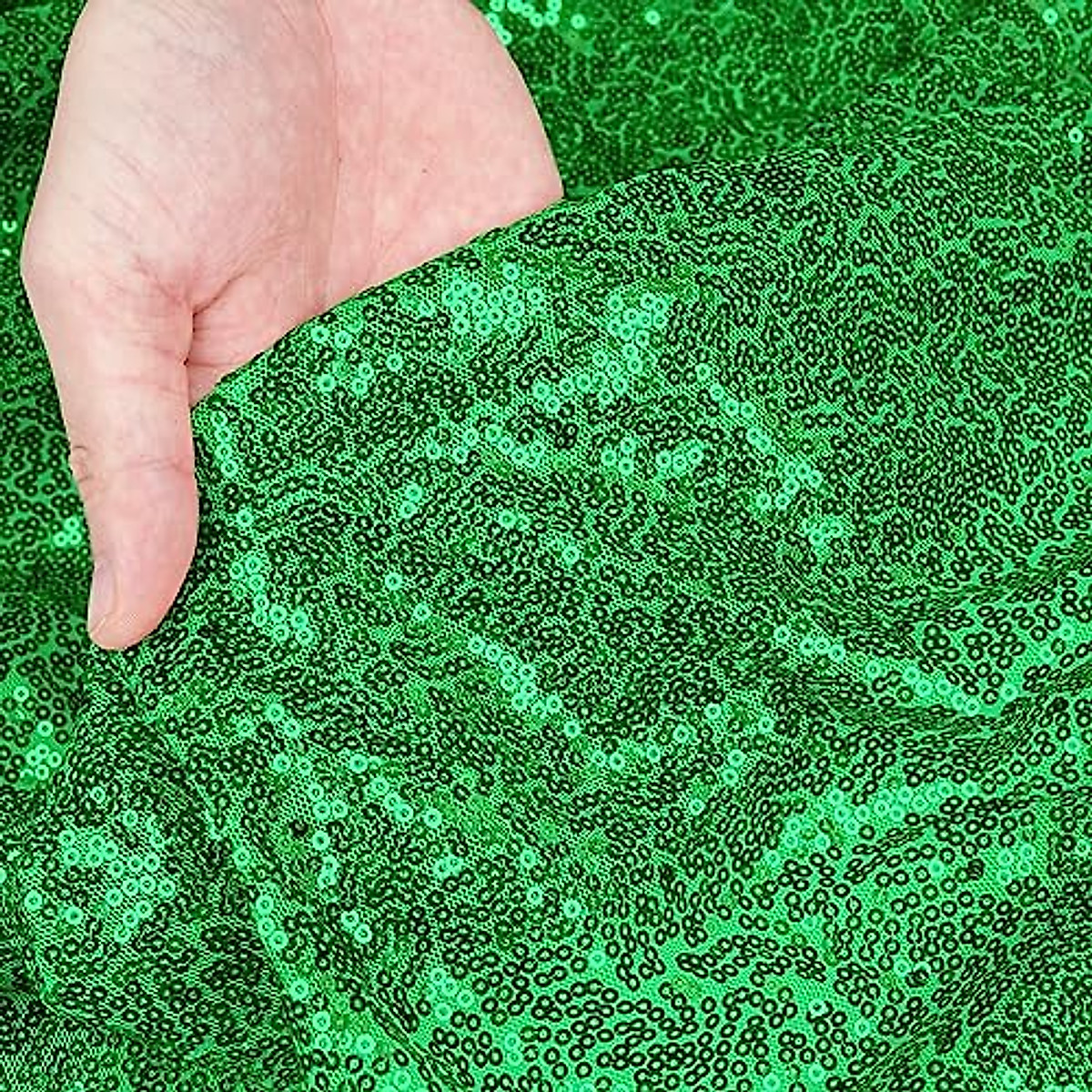 6 Panels Green Backdrop Curtains 2FTx8FT Glitter Green Party Backdrop for Baby Shower Photography Stage Wedding Party Stage Decorations