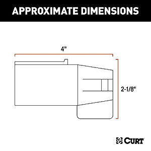 CURT 57004 LED-Compatible 7-Way RV Blade Vehicle-Side to 4-Way Flat Trailer-Side Trailer Wiring Adapter , Black