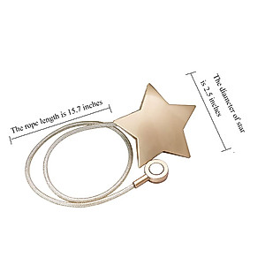 JQWUPUP Magnetic Curtain Tiebacks, Retro Star Drape Rope Tie Backs Holder Buckle - Decorative Curtain Holdbacks Clip for Sheer and Blackout Curtain (2 Pieces, Silver)