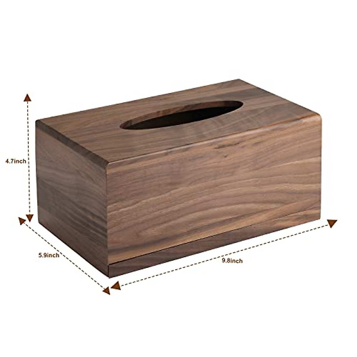 Ritattas Tissue Box Cover, Walnut Wood Tissue Box Cover Rectangular, Decorative Tissue Box Holder for for Bathroom, Bedroom,Dinner Table