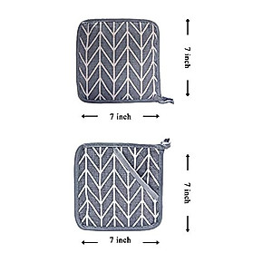 Win Change Oven Mitts and Potholders BBQ Gloves-Oven Mitts and Pot Holders with Recycled Infill Silicone Non-Slip Cooking Gloves for Cooking Baking Grilling (4-Piece Set,Grey)