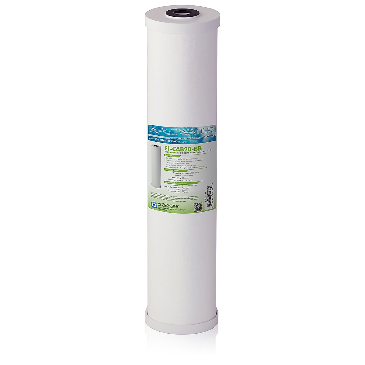 APEC 20" Whole House High Flow GAC Carbon Replacement Water Filter (FI-CAB20-BB)