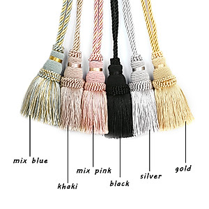 Fenghuangwu 2 Pack Curtain Tie Backs Rope Tassels for Curtains Drape tiebacks Handmade Outdoor Home and Outdoor Decorative (Mix Blue, 2p)