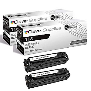 CS Compatible Toner Cartridge Replacement for Canon 118 2662B001AA Black I-SENSYSMF8330CDN LBP7200 IMAGECLASS MF8330CDN MF8350CDW SATERA7200CN 2 Set