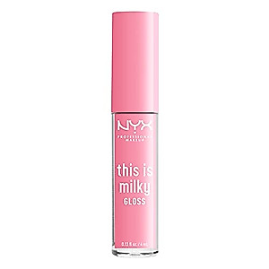 NYX PROFESSIONAL MAKEUP This Is Milky Gloss, Vegan Lip Gloss, 12 Hour Hydration - Milk It Pink (Sheer Baby Pink)