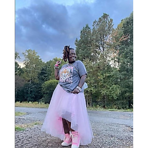 High Low Tulle Skirt Lace up Wedding Party Prom Cocktail Mesh Long Tulle Skirt for Women Pink