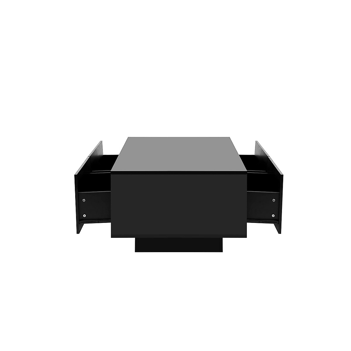 St.Mandyu LED Coffee Table with Storage Drawers,Modern High Glossy Center Table with 20 Colors LED Lights for Living Room (Black)