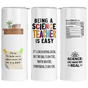 Casitika Science Teacher Appreciation Gifts. 20 Oz Skinny Tumbler For Teachers. End Of Year Teacher Gifts For Women. Gift Idea For Birthday Or As A Thank You. (Science)