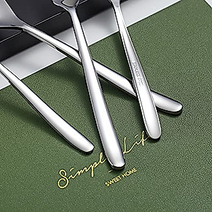 Teaspoons, 6 Piece Spoons Silverware, Stainless Steel Small Spoons, Tea Spoons for Home, Kitchen or Restaurant, Dishwasher Safe (Silver-6.6 Inches)