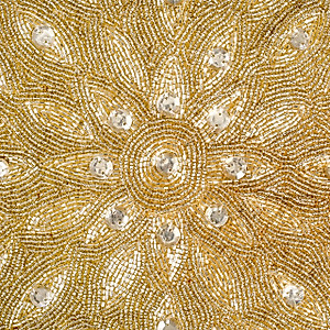 Gold Pillow Cover, Gold Decorative Pillow Cover 16x16 Inch, Gold Throw Pillow Cover, Hand Beaded Cushion Cover - Beautiful Elegant Accessory to Dress Up Couch Sofa & Bed - Cover Only - 1 Pack