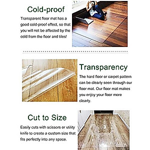 LIQI Clear Vinyl Plastic Floor Runner/Protector, Transparent Carpet Runner Protector Mat for Wooden Floors/Living Room/Hallway, Area Rugs Floor Mat (Size : 0.8x4m/2.6x13.1ft)