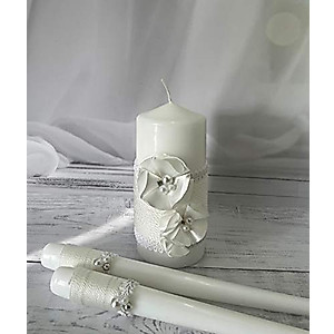 Magik Life Unity Candle Set for Wedding - Wedding décor - Decorative Candles Pillar - 6 Inch Pillar and 2 10 Inch Tapers - Unity Candle
