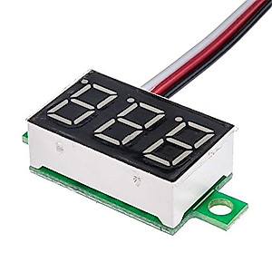 HiLetgo 5pcs Voltage Meter 3 Wire 0.36" DC 0~30V Digital Voltmeter Gauge Tester Red LED Display Panel Mount Car Motorcycle Battery Monitor Led Voltage Display