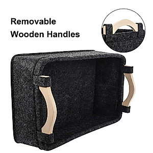 shlutesoy Home Collapsible Handles Books Clothes Toys Storage Basket Organizer Holder Bin - Purplish Blue L