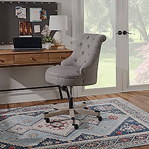Linon Talia Office Chair, Gray 28.25D x 27.25W x 35.75H Inch