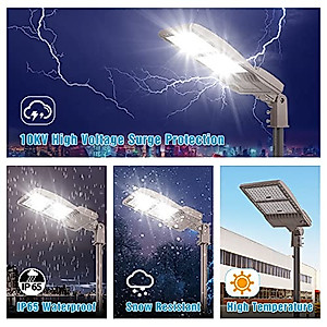 BBESTLED 320W LED Parking Lot Light Commercial Slip Fitter Mount,LED Sport Court Lights Outdoor, UL DLC Listed 44800LM IP65 5000K Commercial Area Street Pole Lighting 100-277VAC Input Brown